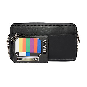 Betsey Johnson Kind Rewind VHS Crossbody, Black