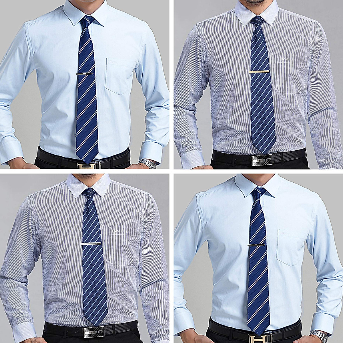 YADOCA Men's Cufflinks and Tie Clips Set Necktie Tie Bar Clips Business Shirts Wedding Tuxedo Cufflinks with Box Silver-Tone Gold-Tone Black