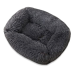 BaRdzo Pet Bed Kennel Dog Square Winter Warm Sleeping Bag Long Plush Puppy Cushion Mat Portable Supplies 46/50/60cm (Color : D, Size : 80x70x18cm)