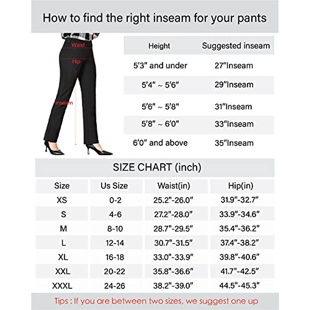 Bamans Women's Bootcut Pull-On Dress Pants Office Business Casual Yoga Work Pants with Key Pocket Straight Leg (Black, Medium)