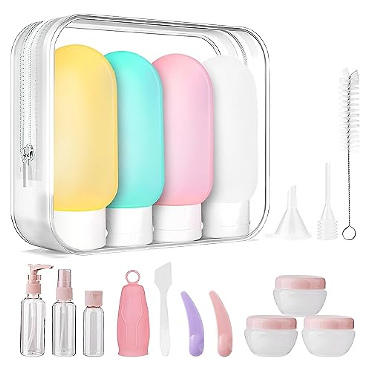 CCTIVED Travel Size Bottles for Toiletries, 19 Pack TSA Approved Travel Bottles for Women, Leak Proof Refillable Travel Containers Toiletery Kit for Shampoo Conditioner Lotion