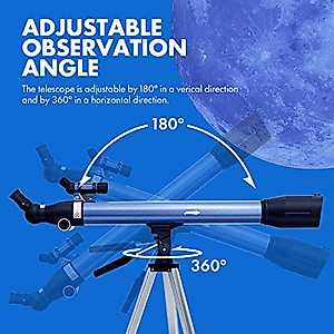 Aomekie Telescope for Adults Astronomy Beginners 700mm Focal Length 234X Magnification Travel Scope Refractor Telescopes with Adjustable Tripod 10X Phone Adapter Erect Finderscope and Carrying Bag