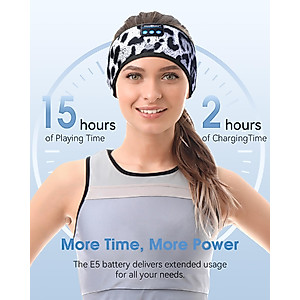 MUSICOZY Sleep Headphones Bluetooth Sports Headband, Wireless Music Sleeping Headphones Sleep Eye Mask Earbuds for Side Sleepers Workout Running Travel Yoga Office, Pack of 2