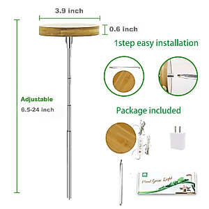 Plant Grow Light for Indoor Plant,Bamboo Mini LED Grow Light Garden,Height Adjustable,Automatic Timer with 8/12/16 Hours