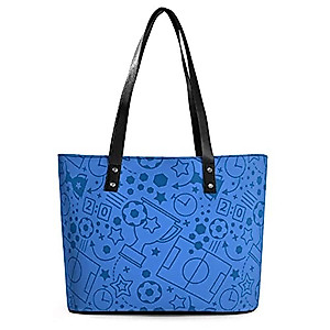 Womens Handbag Football Elements Leather Tote Bag Top Handle Satchel Bags For Lady