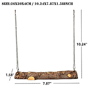 YJJKJ Pet Bird Swing, Parrot Cage Toys, Natural Wooden Swing Toys for Parakeet Cockatoo Cockatiel Conure Lovebirds Canaries Little Macaw African Parrot