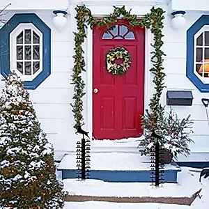 Snow Gauge Decoration Metal 24cm Handmade Gauge Gift Snow Garden Gauge Garden Snowmobile Snow Gauge (C)