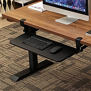 ERGOMOER Large Keyboard Tray Under Desk, C-clamp Mount System, Slide-Out Computer Keyboard Tray Fits Full Size Keyboard and Mouse for Computer Desk Office Desk and Standing Desk