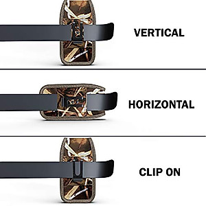 PiTau Cell Phone Belt Holder for iPhone 14, 14 Pro, 13, 13 Pro, 12, 12 Pro, 11, XR Camo Nylon Holster Case with Belt Clip Carrying Pouch Cover (Fits iPhone 14 13 12 11 with Protective Cases) Small