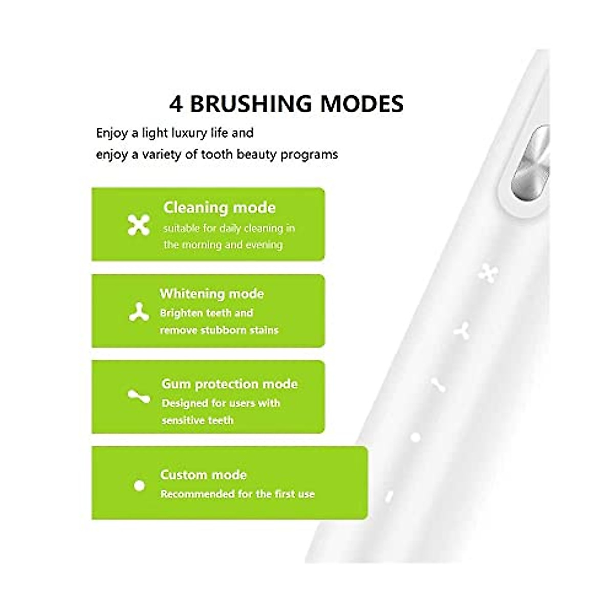 YARONGJIE Electric Toothbrush for Adults, Sonic Electric Toothbrush,Smart Timing for 2 Minutes Powerful Cleaning, 45000 VPM,90 Days Long Battery Life, IPX7 Waterproof Available for Bathing (White)