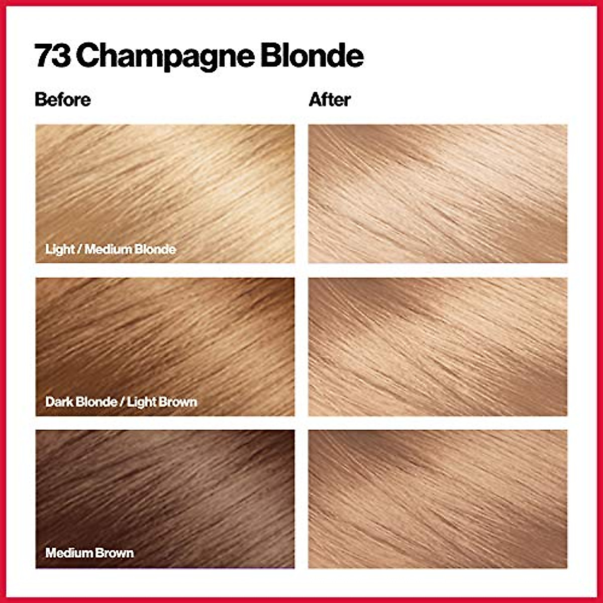 Permanent Hair Color by Revlon, Permanent Blonde Hair Dye, Colorsilk with 100% Gray Coverage, Ammonia-Free, Keratin and Amino Acids, Blonde Shades, 73 Champagne Blonde (Pack of 3)
