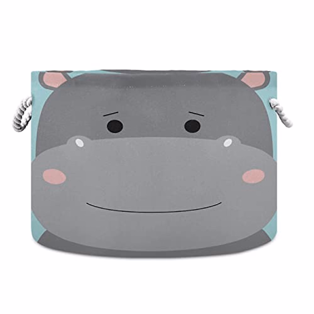 xigua Large Storage Basket Cotton Rope Basket Cute Hippo Baby Laundry Basket for Blankets Toys Storage Basket Laundry Hamper