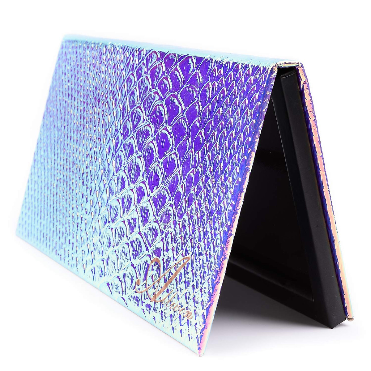 Allwon Magnetic Palette Mermaid Empty Makeup Palette with Mirror and 20Pcs Adhesive Empty Palette Metal Stickers for Eyeshadow Lipstick Blush Powder