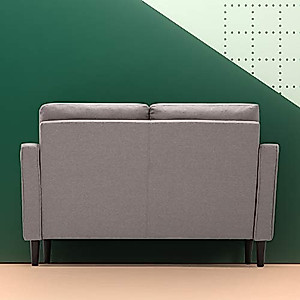 ZINUS Benton Loveseat Sofa / Grid Tufted Cushions / Easy, Tool-Free Assembly, Stone Grey