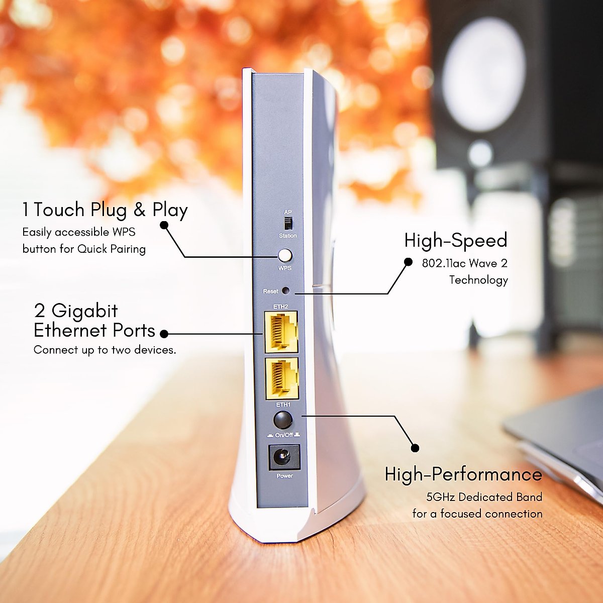 NexusLink Gaming Router Extender, Optimized for Online Play, Streaming, and VR, High-Speed AC1750, MU-MIMO for Low Ping, Single Unit