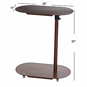 Main + Mesa Modern Adjustable C-Table, Brown