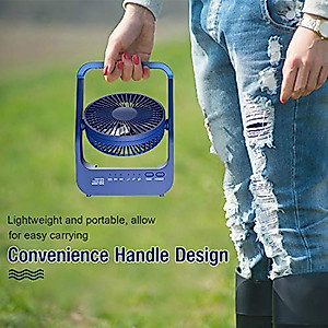 SLENPET 20000mAh Rechargeable Battery Operated Fan, Portable USB Port Power Supply, 200 Hours Working Time, Timer Off Quiet Desk Fan, 350°Rotation Table Fan for Bedroom, Office, Camping