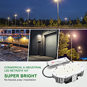 OSTEK 120W LED Shoebox Retrofit Kits, E39 Mogul Base 5000K Shoebox Retrofit Lights Replacement for High Bay, Area Parking Lot, Street, Wall Pack Light.UL & DLC Premium (120)