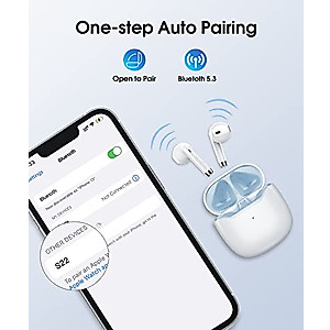 coioc Wireless Earbuds, Bluetooth Headphones, Ultra-Light and Bluetooth 5.3, CVC8.0 Bluetooth Earbuds, 30H with Mini Charging Case, USB-C Fast Charge, Deep Bass, IPX7 Waterproof, for Work,Travel