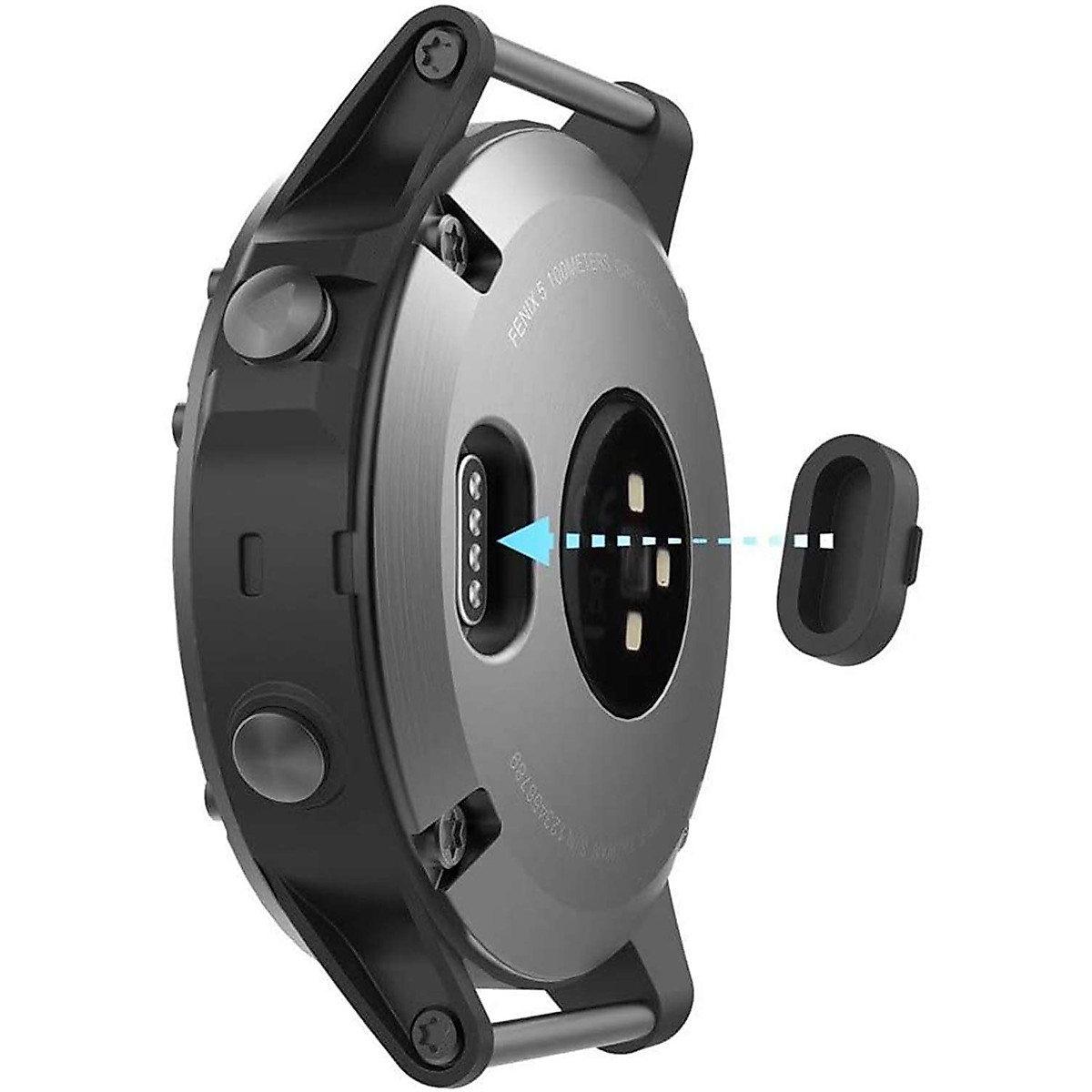 TOKERSE 10 Pack Dust Plug Compatible with Garmin Fenix 8 7 7S 7X 6 6S 6X Pro 5 5S 5X Plus/Vivoactive 3/4/Venu Sq/Forerunner 245/935 Silicone Charger Port Protector Anti Dust Plugs Caps Cover - Black