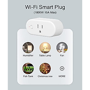 Alexa Smart Plugs by WISEBOT, Space-Saving Design, Also Works with SmartLife app, 4 Pack