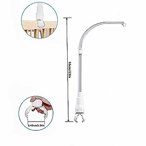 Accfore DIY 23 inches Crib Mobile Arm Nursery Mobile arm Baby Mobile Hanger, Mobile arm for Crib,The Claw Part can be Adjusted Width,DIY Toy Decoration (Crib Mobile Arm)