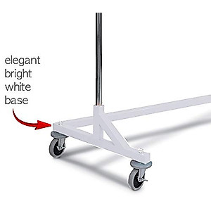 Only Hangers Commercial Grade Garment Z-Rack with White Base. Includes Cover Supports & Clear Vinyl Cover