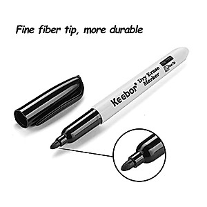 Keebor Basic Fine Tip Dry Erase Markers, Black, Bulk of 72 Pack Low-Odor Whiteboard Markers for Office School Home