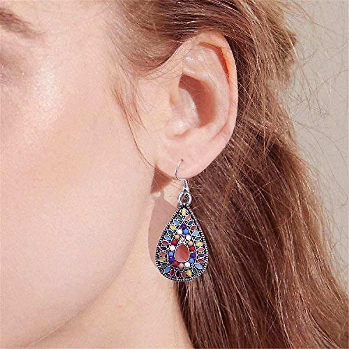 1 Pair Dangle Earrings Vintage Drop Earring Handmade Bohemian Teardrop Earrings