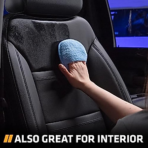 VIKING Microfiber Car Wax Applicator and Cleaning Pads with Finger Pockets - 5 in. Diameter, Blue, 8 Pack