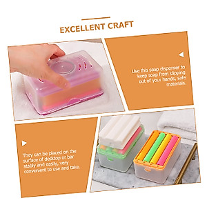 VILLFUL 3pcs Multifunctional Soap Box Enamel Cup Glass Soap Foaming Tool Soap Foaming Holder Drain Soap Dish Holder Bar Soap Dish Home Tools Shelf Plastic Travel Storage