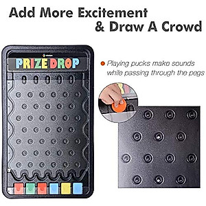 ZeHuoGe 30" Prize Drop Boards Disk Game Foldable Stand Customizable 6 Slots with 10 Pucks for Carnival Tradeshow Party