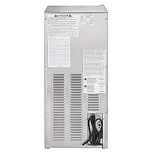 Maxx Ice MIM50P-O Indoor Outdoor Energy Star Built-in Under Counter Clear Ice Maker Machine with Drain Pump Reversible Door 65 Pound Production and 25 Pound Storage Capacity, 14.6" Wide, Silver