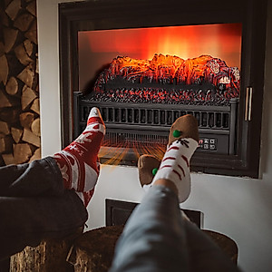 ORALNER Electric Fireplace Insert Log Set, 23-Inch Infrared Quartz Fireplace Log Heater w/Remote Control, 6H Timer, Adjustable Flame Effect, Realistic Logs for Existing Fireplaces, 1400W, Black