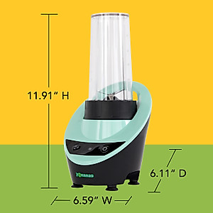 Yonanas Personal Blender with To-Go Lid for Shakes, Smoothies, Mix Drinks, Sauces, BPA Free, 300-Watts, Mint, Green