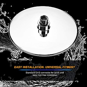 WarmSpray Rain Shower Head High Pressure with 9 Inch Thin Chrome Large Coverage Rainfall Spray Shower Relaxation