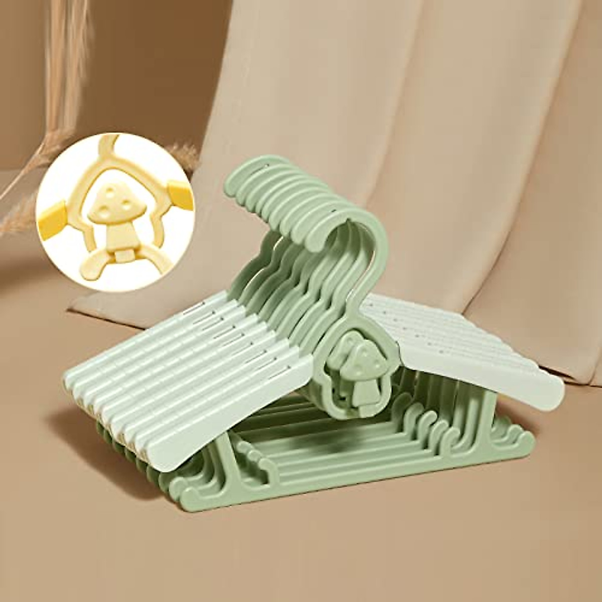 Bebamour Baby Nursery Closet Hangers Cute Baby Hangers for Girl Boy, 10pcs Toddler Kids Child Nursery Closet Hangers, Non-Slip and Extendable Laundry Infant Hangers for Newborn Clothes (Pink)