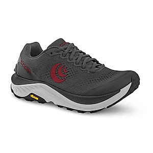 Topo Athletic Men's Lightweight Comfortable 5MM Drop Ultraventure 3 Trail Running Shoes, Athletic Shoes for Trail Running, Grey/Red, Size 14