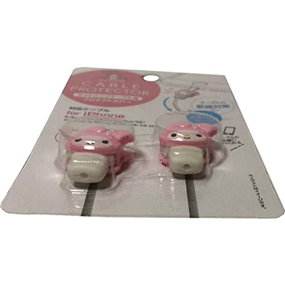 Kasoyo Sanrio My Melody Cable Protector Cell Phones Accessories 2pcs Set for iPhone (Lightning Cable)