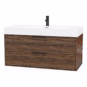 Cutler Kitchen and Bath Savoy 42" Wood/Cultured Marble Bathroom Vanity - Brown