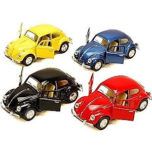 KiNSMART 1967 Volkswagen Classic Beetle 5inch 1:32Scale Die Cast Metal Model Toy Cars SetOf4