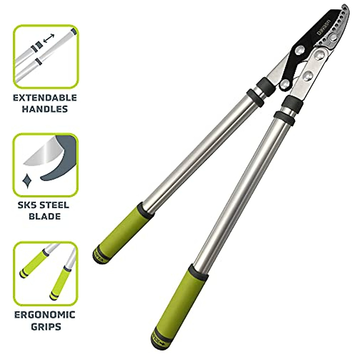 Premium Anvil Loppers Heavy Duty - Telescopic Extending Long Handle Branch Cutter made with Durable SK5 Steel, Heavy Duty Loppers for Thick Branches, Davaon Pro