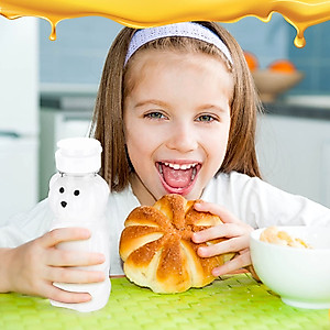 Thenshop 36 Pcs 8 oz Honey Jar Plastic Empty Honey Bear Bottle Honey Dispenser Clear Transparent Honey Containers Bear Cup Honey Squeeze Bottle with Flip Top Lid for Storing Dispensing (White Lid)