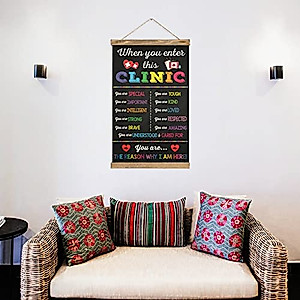 Rnnwosio When You Enter This Clinic You Are Special Poster School Health Office Wall Art Pediatric Clinic Decor Health Room School Nurse Gift Chalkboard Prints for Classroom (13x20inch)