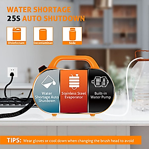 WICHEMI 1800W Steam Cleaner for Cleaning, Handheld Steamer High Pressure Steam Machine + 1800W Multipurpose High-Temp Floor Steam Mop Steam Cleaning Machine for Home Use Car Detailing