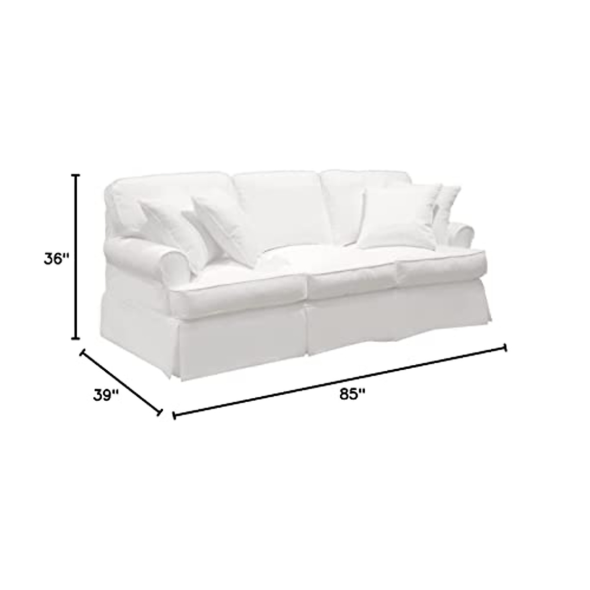 Sunset Trading Horizon Slipcovered Warm White Sofa, Small,
