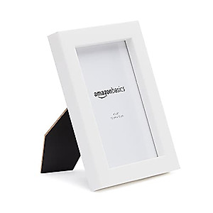 Amazon Basics Rectangular Photo Picture Frame, 4" x 6", Pack of 5, White