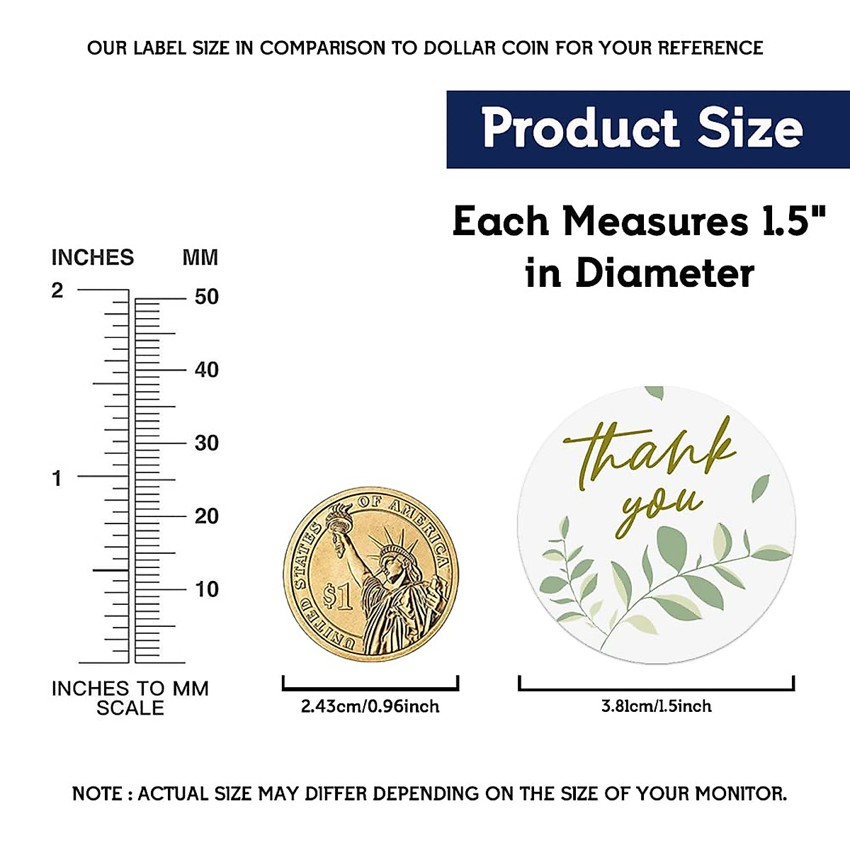 Thank You Stickers Rolls Watercolor Flower Thank You Stickers Labels Round Adhesive Labels Stickers Decorative Sealing Stickers Perfect for Small Business, Weddings, Parties, Gifts(500 Per Roll)