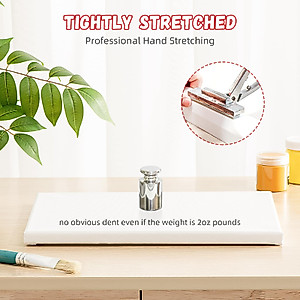 Simetufy 15 Sets Stretched Canvas for Painting, Multi Pack 4"x4", 5"x7", 8"x10", 9"x12", 11"x14", Pre-Primed Canvases Wood Framed Canvas Boards for Oil Acrylic Paint, Acid-Free for Kids &Artists