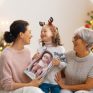 Enjoyin 12'' Baby Doll Playset with Washable Doll Accessories Includes Carrier Bassinet Bed, Pacifier, Blanket, and Pillow, First Baby Dolls for Toddlers 36 Months and Up